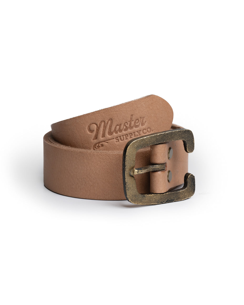 Leather Belt: Tan with Rustic Buckle – Master Supply Co.