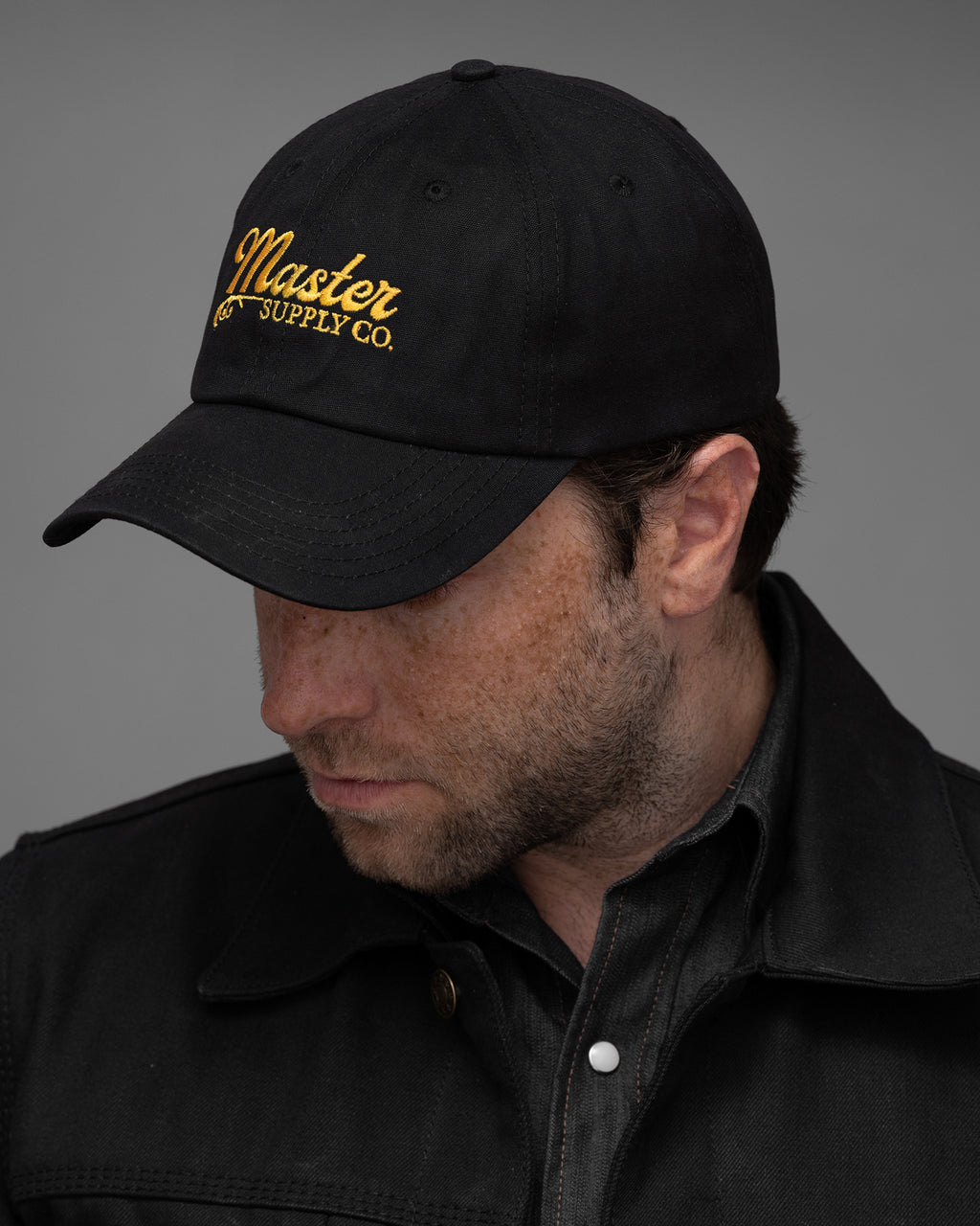 Waxed Canvas Cap Black Master Supply Co. Logo | Shop now